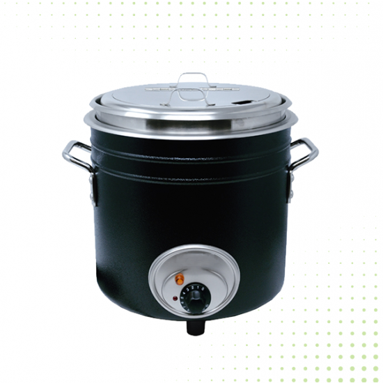 Stainless Steel Electric Soup Kettle With Handles And Half-open Lid ...